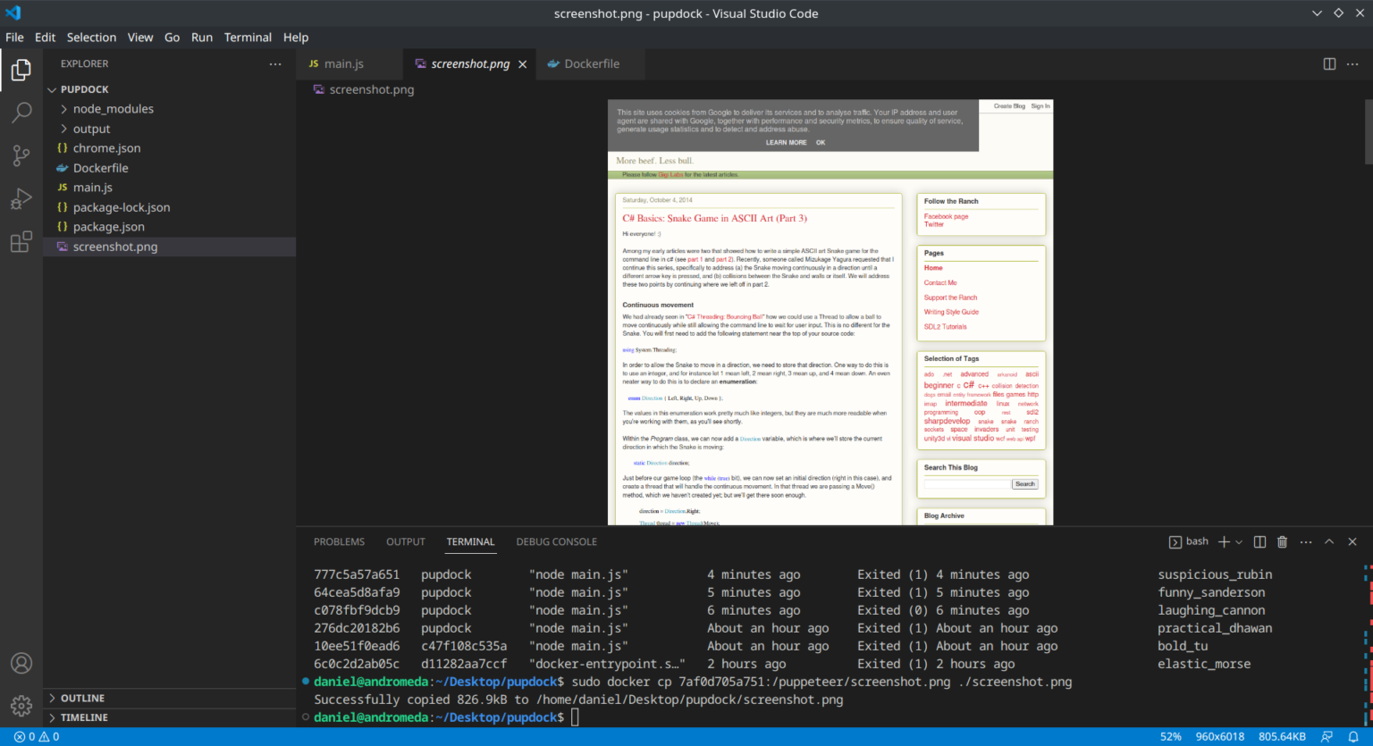 Running Puppeteer under Docker - Gigi Labs